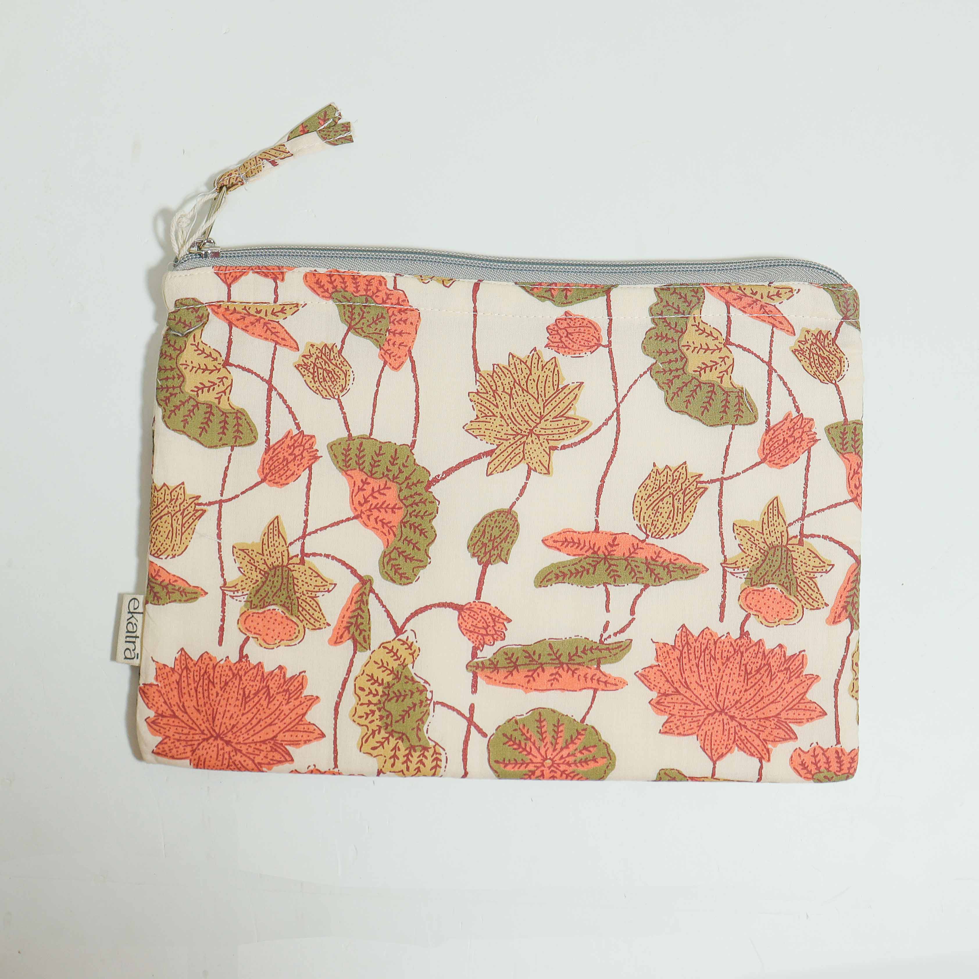Sustainable Cotton Travel Pouch/Organizer by Ekatra - Indigo Stripes ...