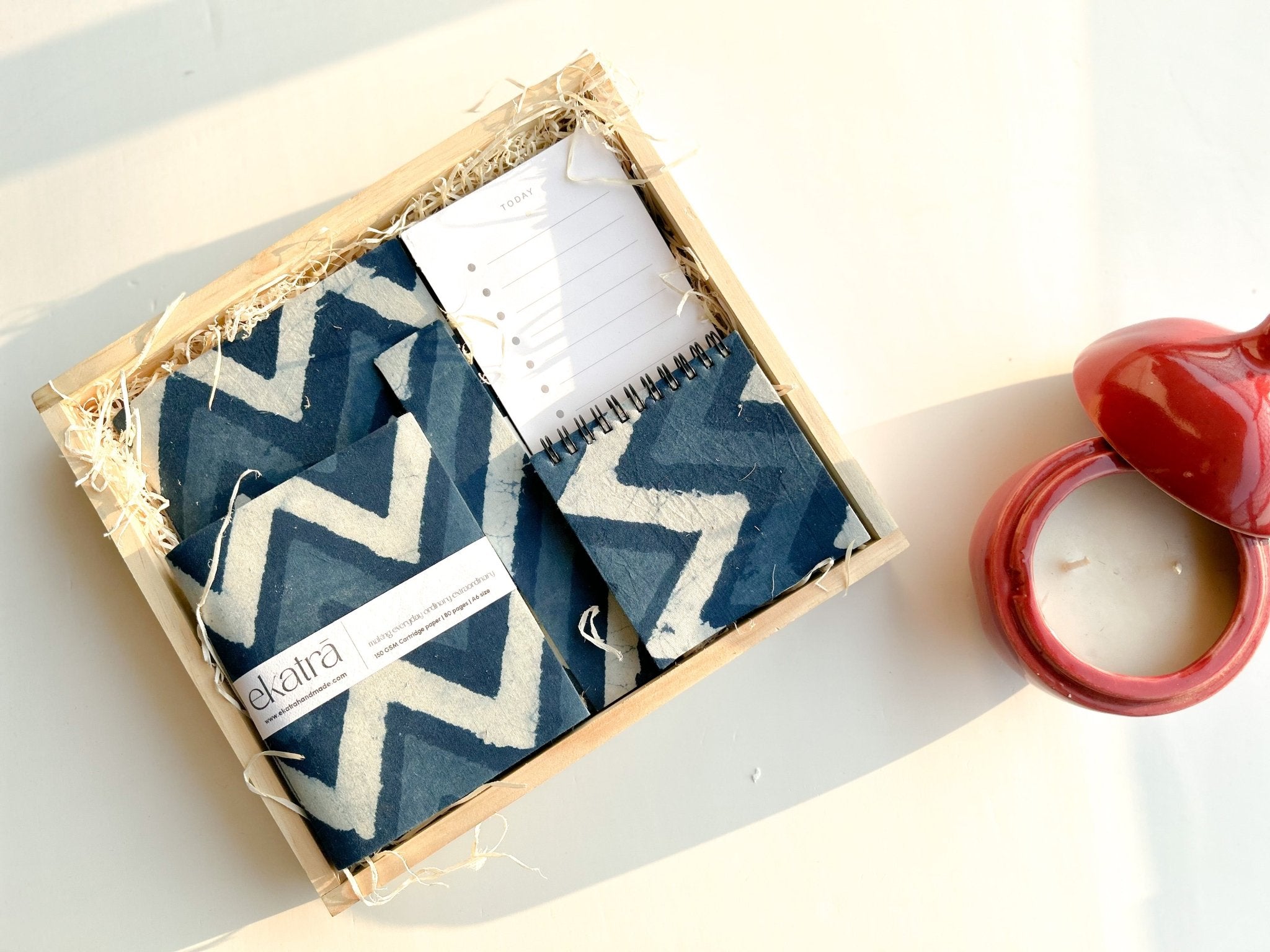 Stationery Loaded Gift hamper personalized by Ekatra - Indigo Chevron ...