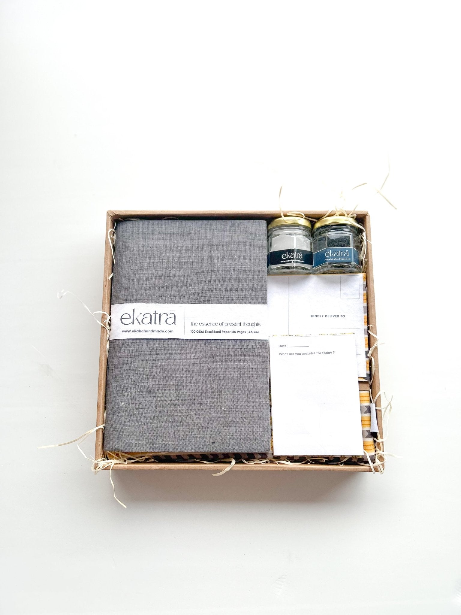Sustainable Gratitude Hamper by Ekatra - Solid Grey, Eco-Friendly Gift ...